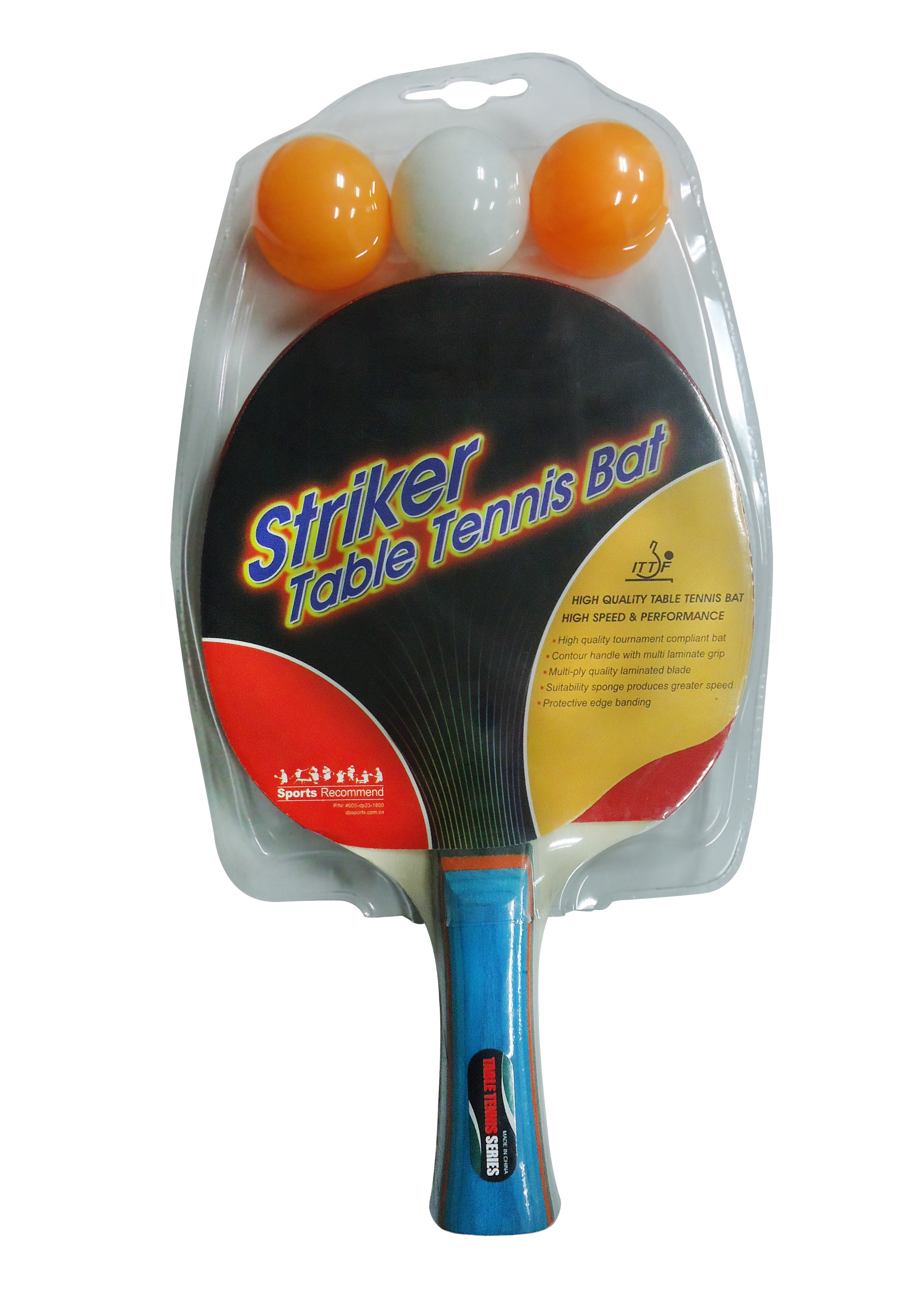 Single Racket Blister Table Tennis Rackets with 3 balls for family ...